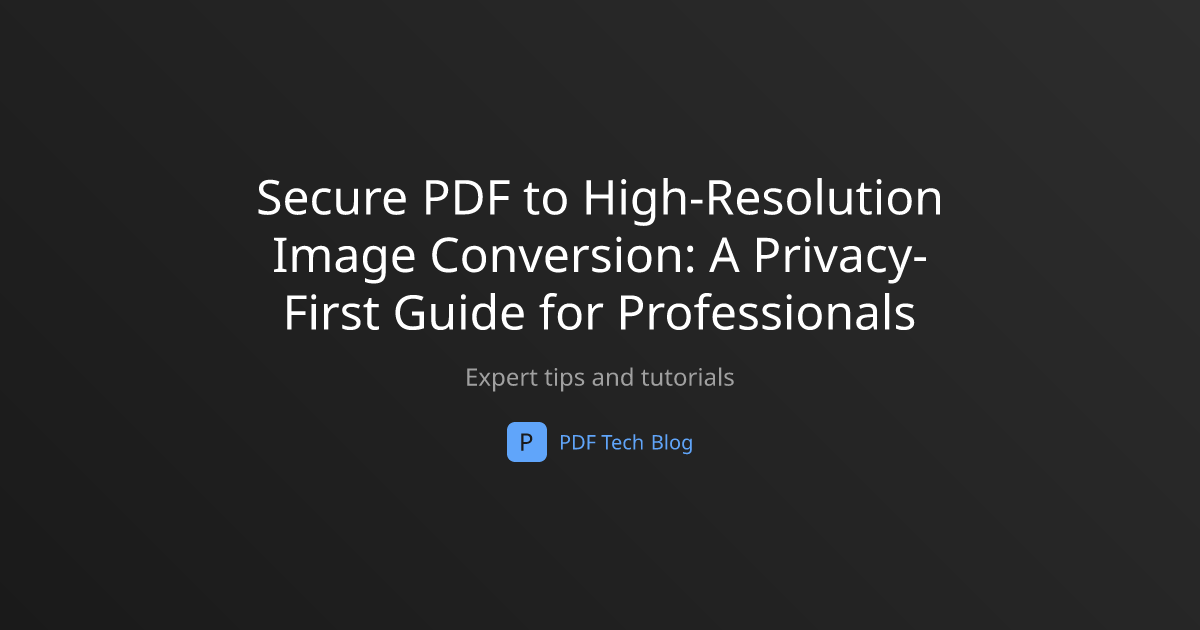 Secure PDF to High-Resolution Image Conversion: A Privacy-First Guide ...
